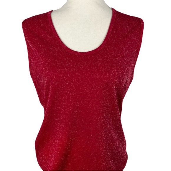 MKM Designs | Tops | Mkm Designs Red Metallic Tank Top | Poshmark